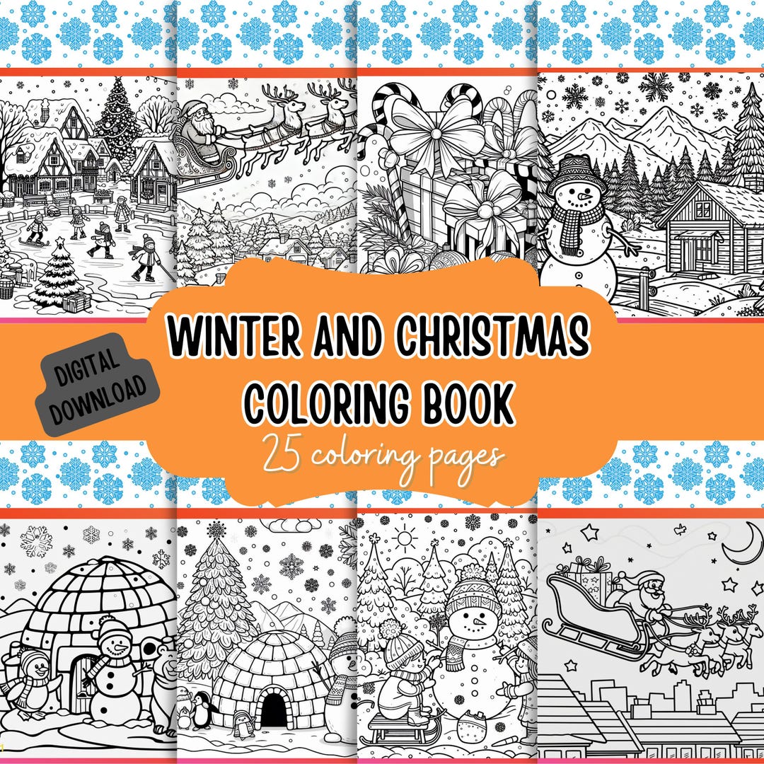 Winter Coloring Pages for Kids, Christmas Coloring Pages, Winter ...