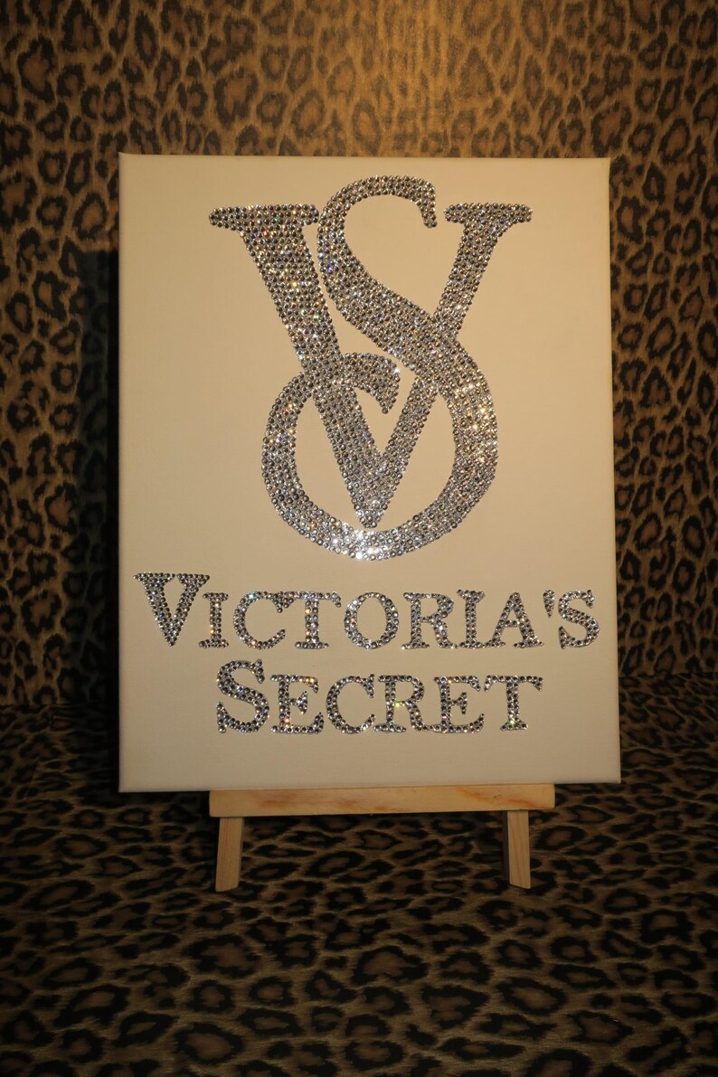 Victoria’s Secret Rhinestone Canvas Wall Art - Luxury Sparkling Decor ...