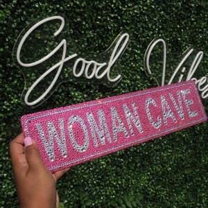 Fully Bedazzled woman Cave Tin Sign Glam Pink Wall Decor - Etsy