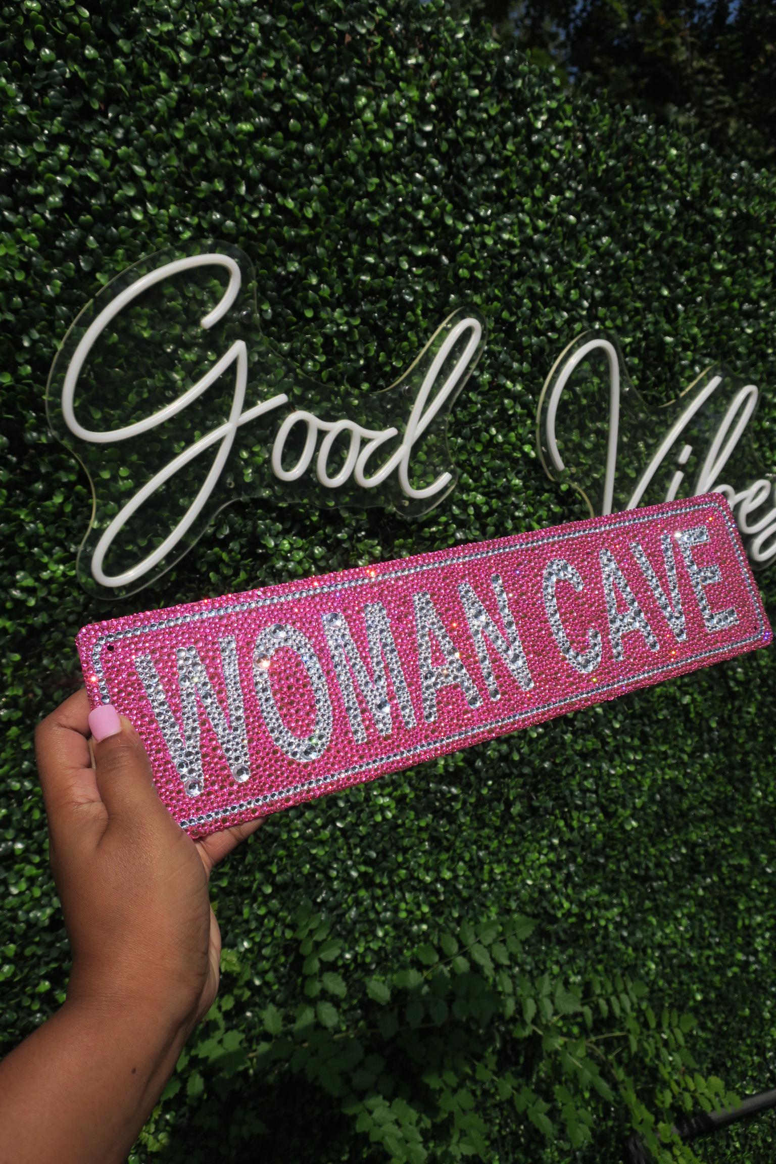 Fully Bedazzled woman Cave Tin Sign Glam Pink Wall Decor - Etsy