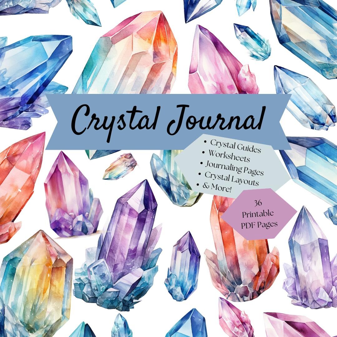 Printable Crystal Journal A4 Tracking Logbook Healing Diary ...