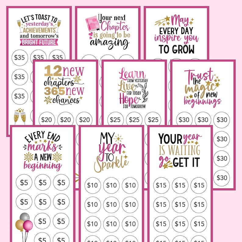 My Year to Sparkle Savings Challenge | 2026 New Year Savings Tracker ...