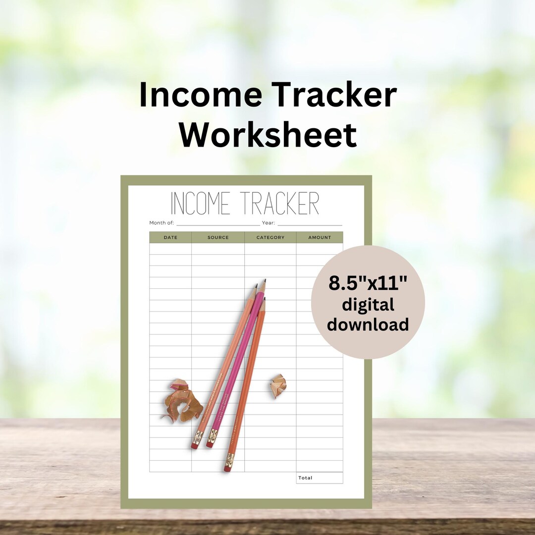 Income Tracker Worksheet PDF | Simple Budgeting | Home Finances - Etsy