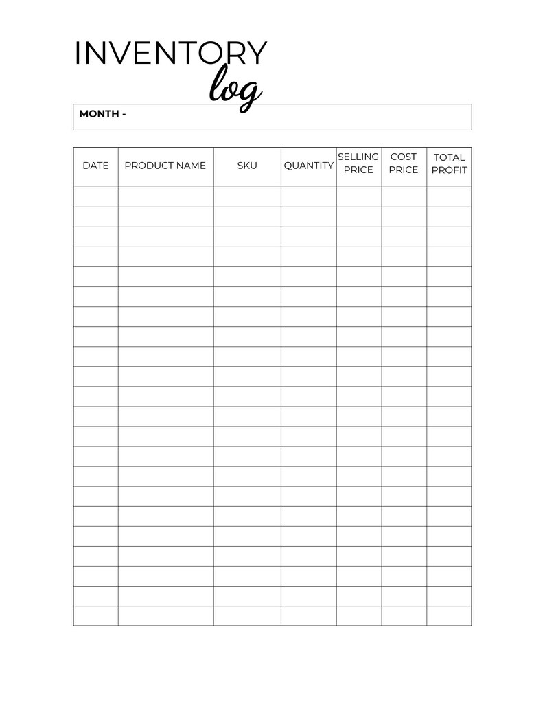 Printable Inventory Tracking Canva Templates for Small Businesses ...