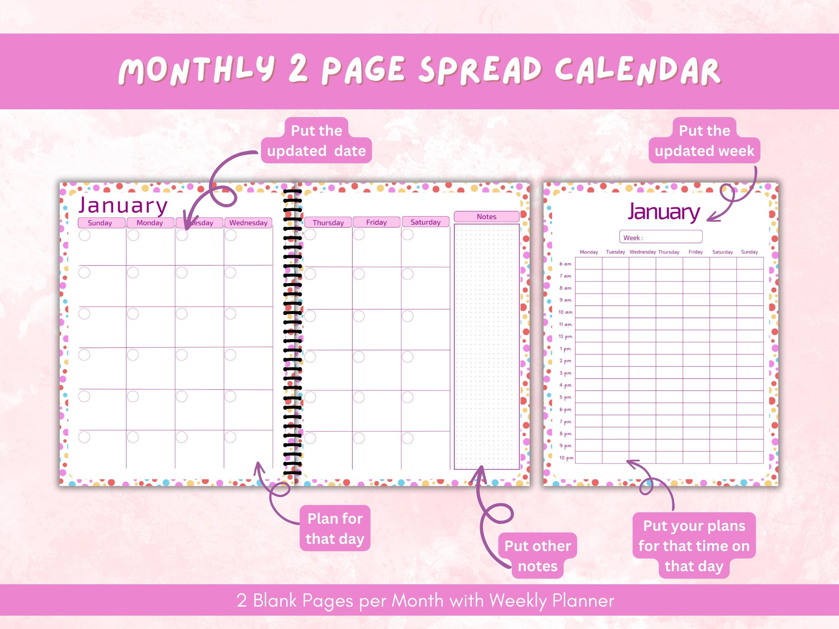 Printable Pink Goal Planner and Workbook With Matching Planner Stickers ...