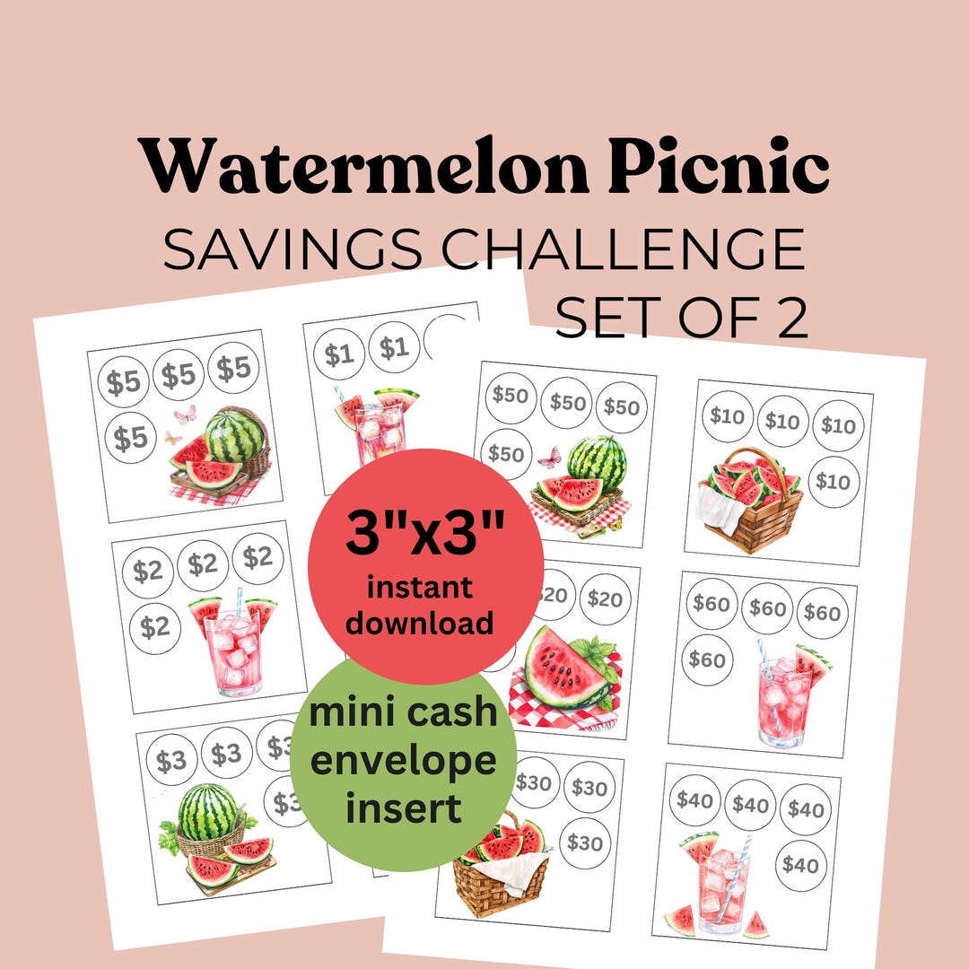 Watermelon Picnic Savings Tracker: Mini A6 Budgeting Sheet (printable ...