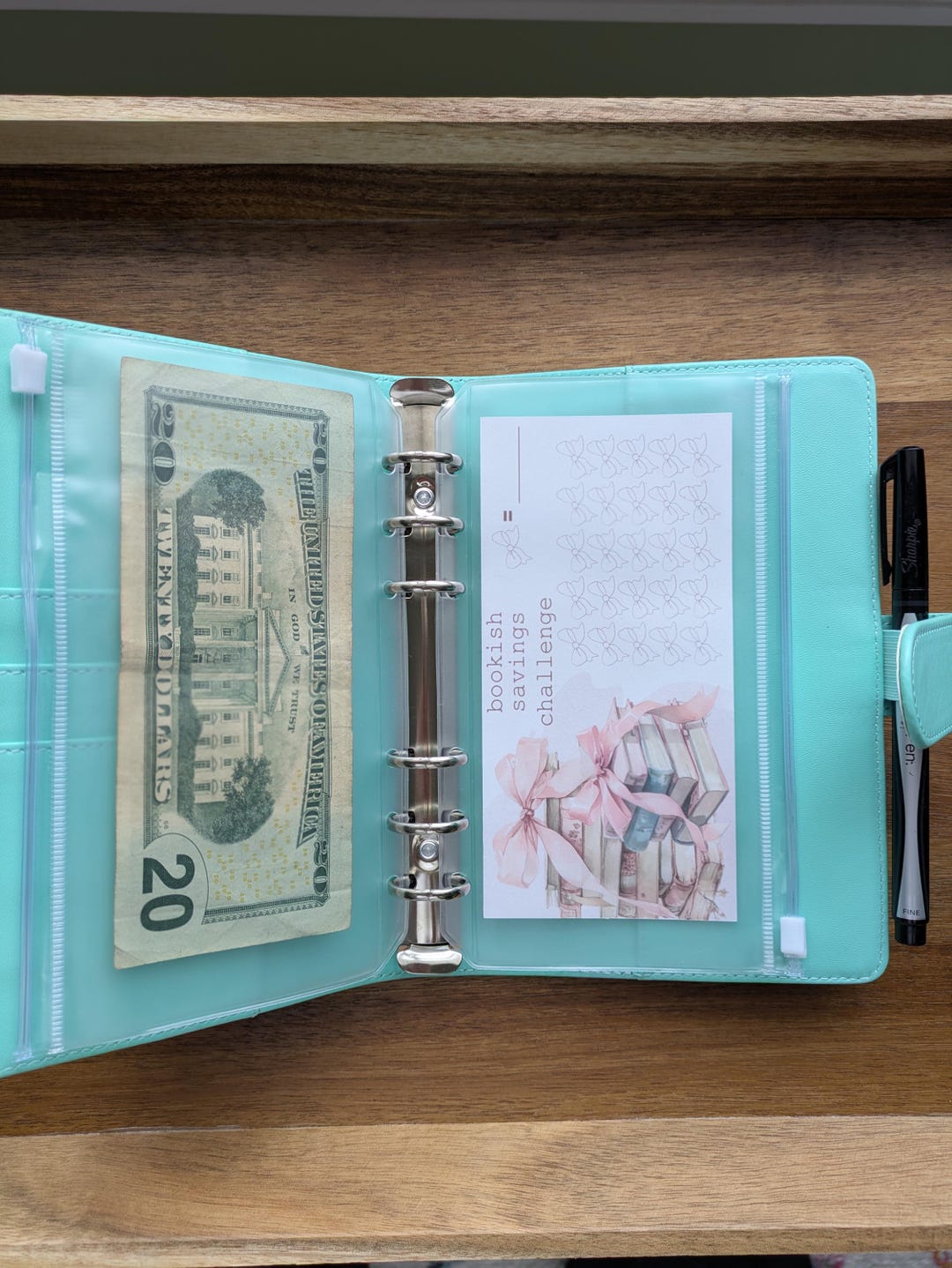 Cash Binder System Light Turquoise Cash Stuffing Personal Budget Binder ...