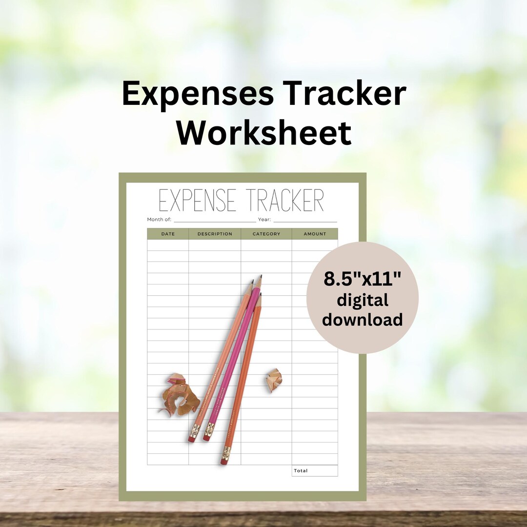 Expense Tracker Worksheet PDF | Simple Budgeting | Home Finances - Etsy