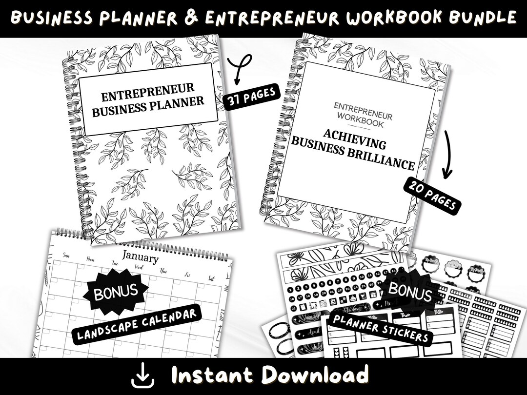 Printable Entrepreneur Business Planner & Workbook Bundle - Etsy
