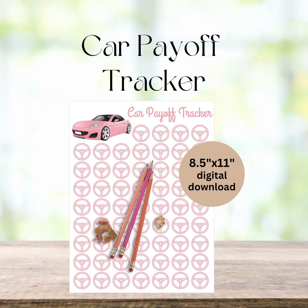 Pink Car Payoff Tracker Printable | Debt Savings Goal (PDF Digital ...