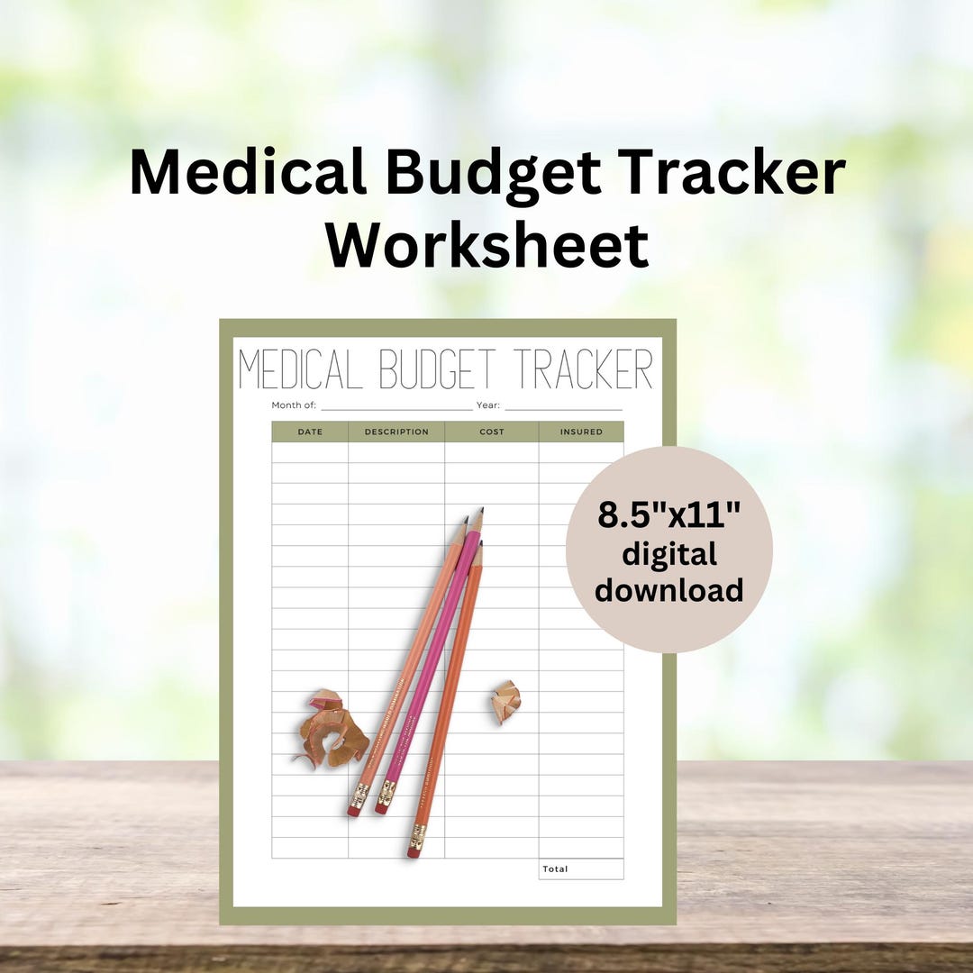 Medical Budget Tracker Worksheet PDF | Simple Budgeting | Home Finances ...