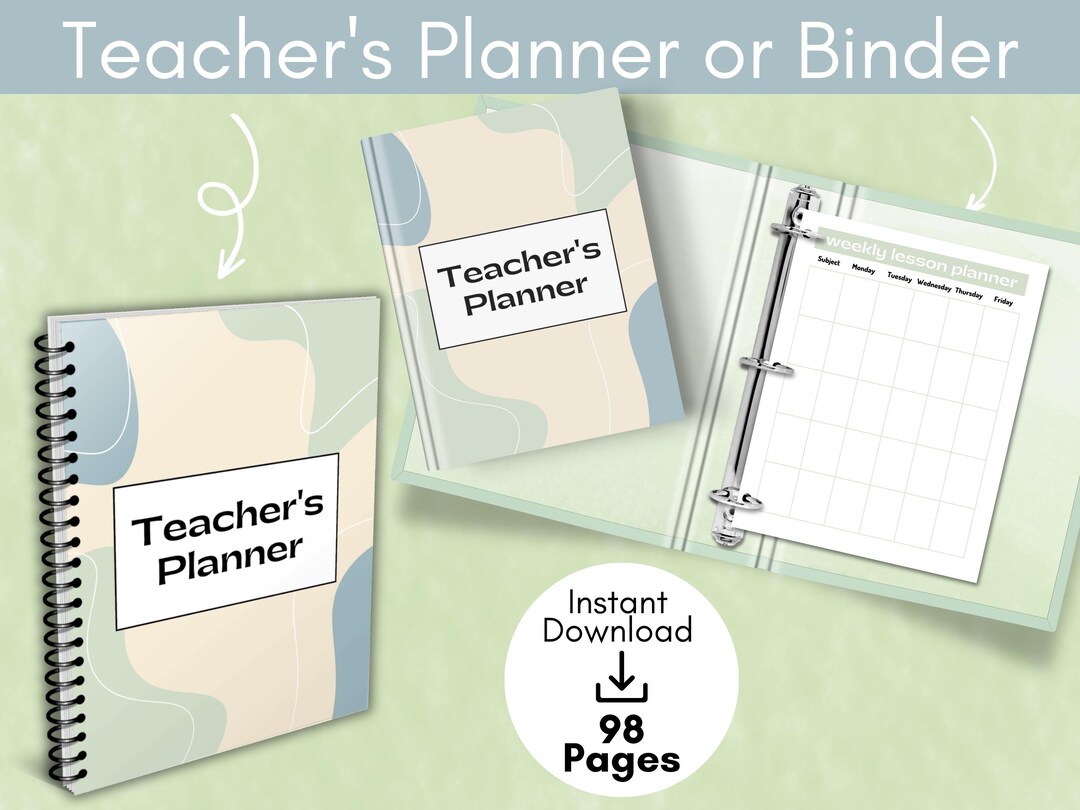 Light Pastel Ultimate Teachers Printable Planner 98 Pages of Essential ...