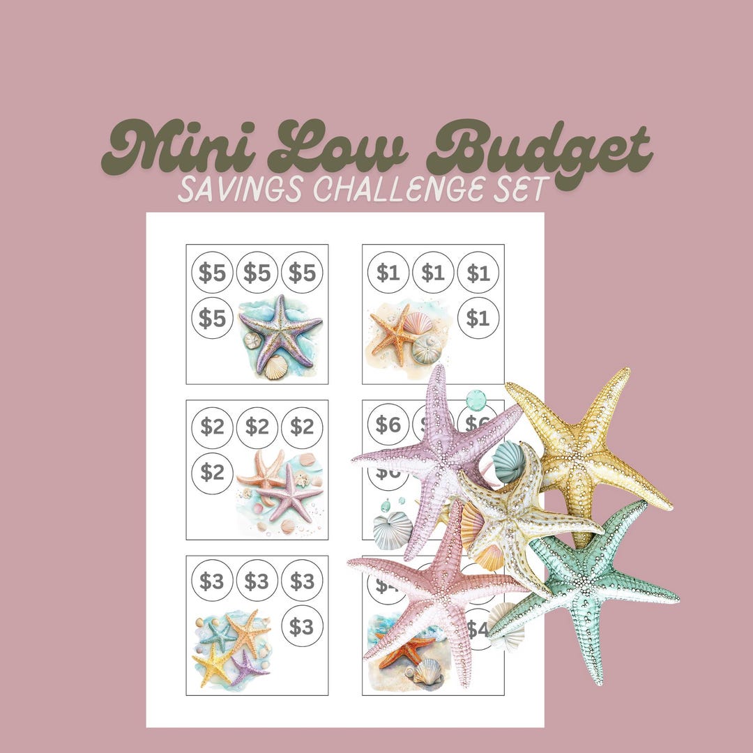 Digital Mini Low Budget Savings Challenges Set | Seaside Starfish ...