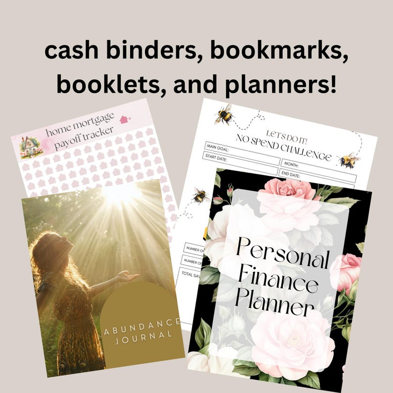 Glam Goals Gnome Savings Challenge Trackers Cash Binder System Cash ...