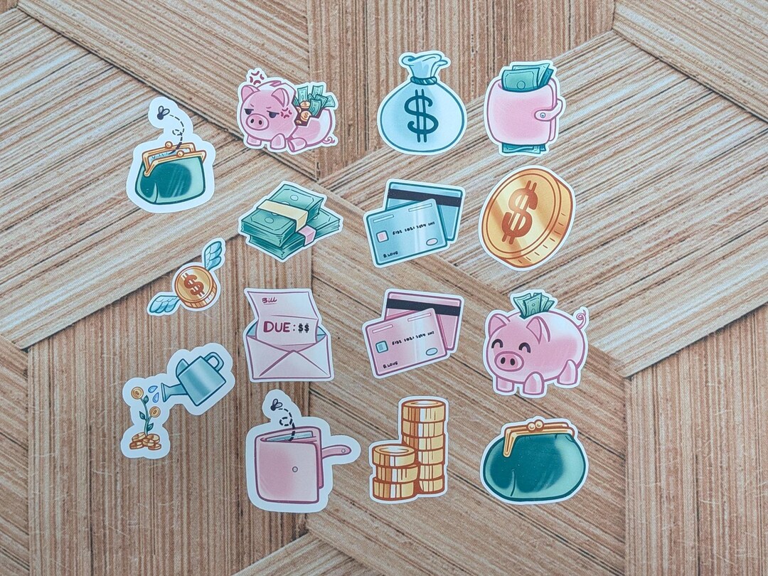 Mini Cash Stuffing Sticker Set – 2" Matte Vinyl | Budgeting & Savings ...