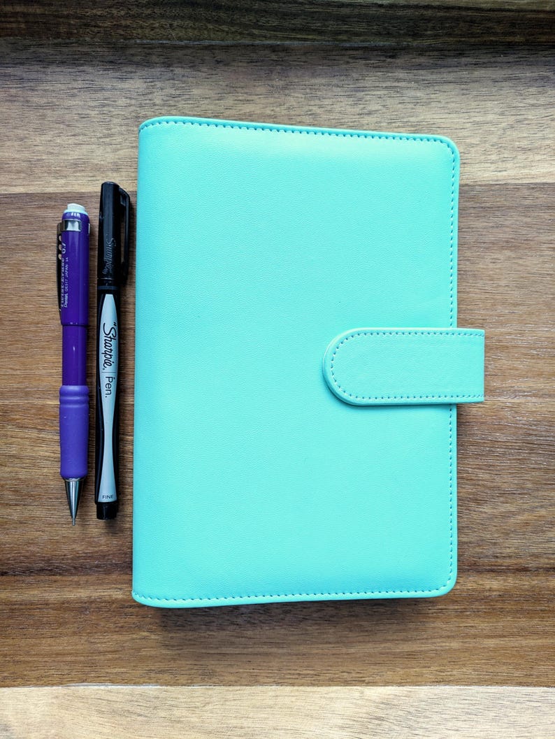 Cash Binder System Light Turquoise Cash Stuffing Personal Budget Binder ...