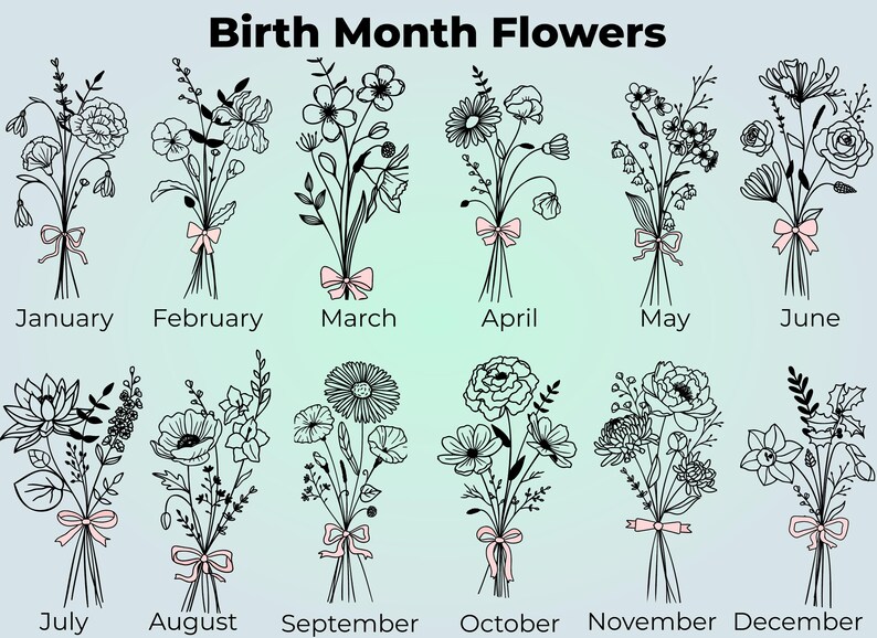 Birth Month Gifts, Birth Month Flower Gifts Comfort Colors 1566 - Etsy