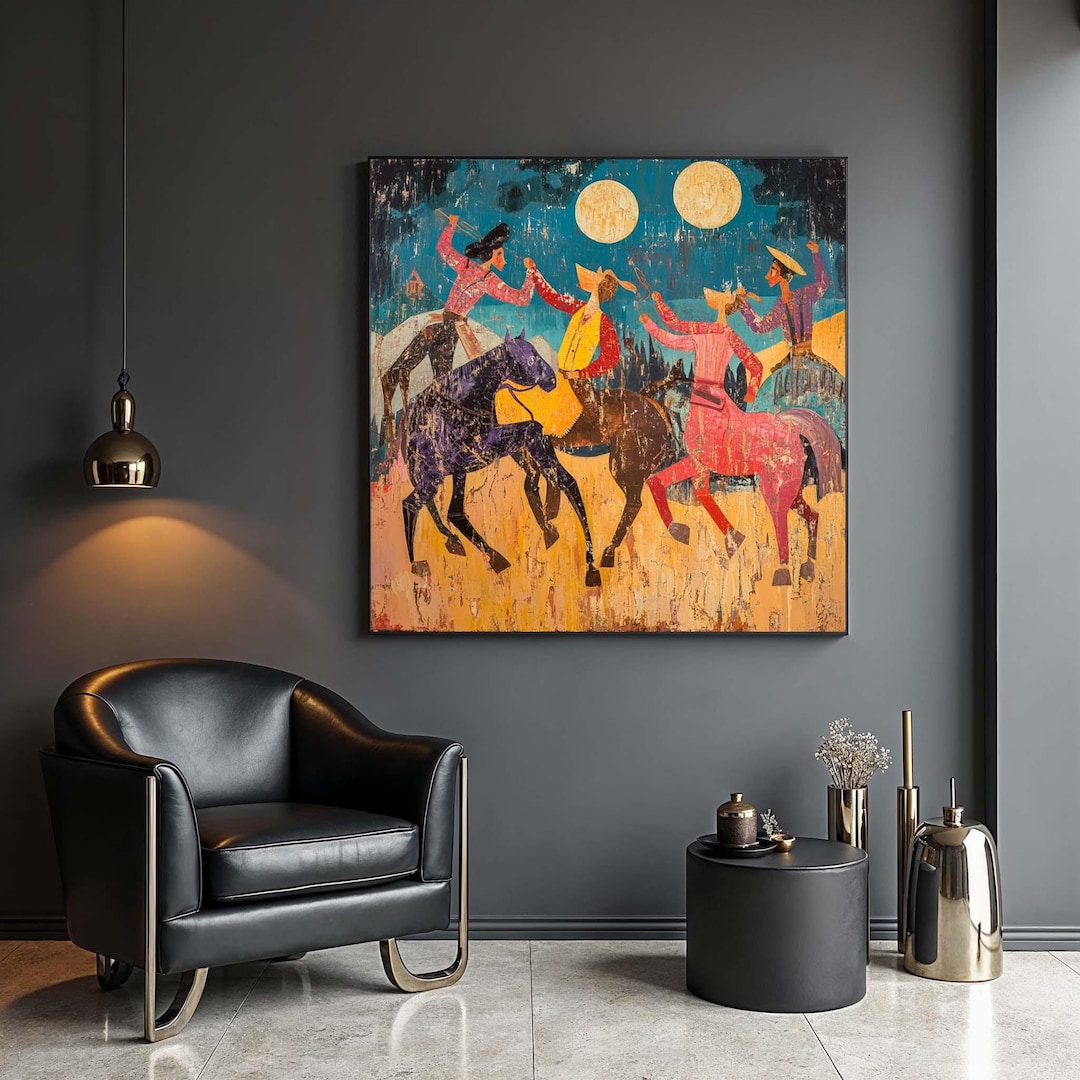 COWBOY Art,fiesta Cowboys Canvas, Western Horseback Art, Southwestern ...