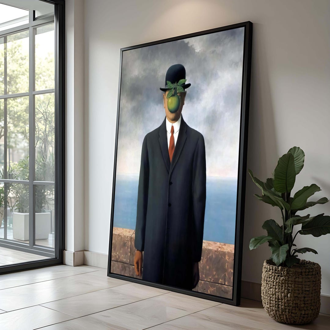 Magritte-inspired Surrealist Apple Art - the Son of Man Abstract Print ...