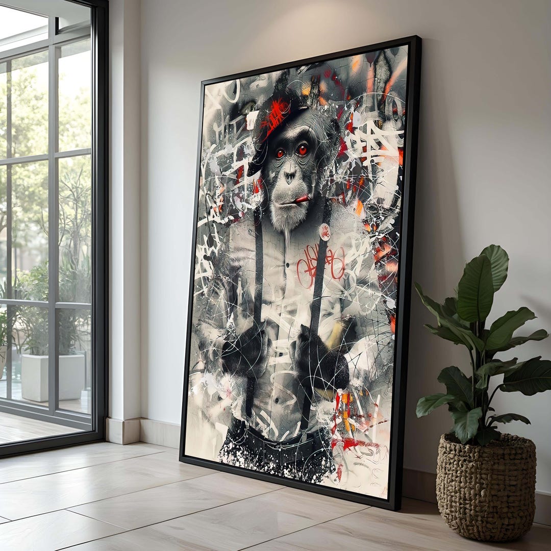 Graffiti Monkey Canvas Print: Edgy Urban Street-style Art - Etsy