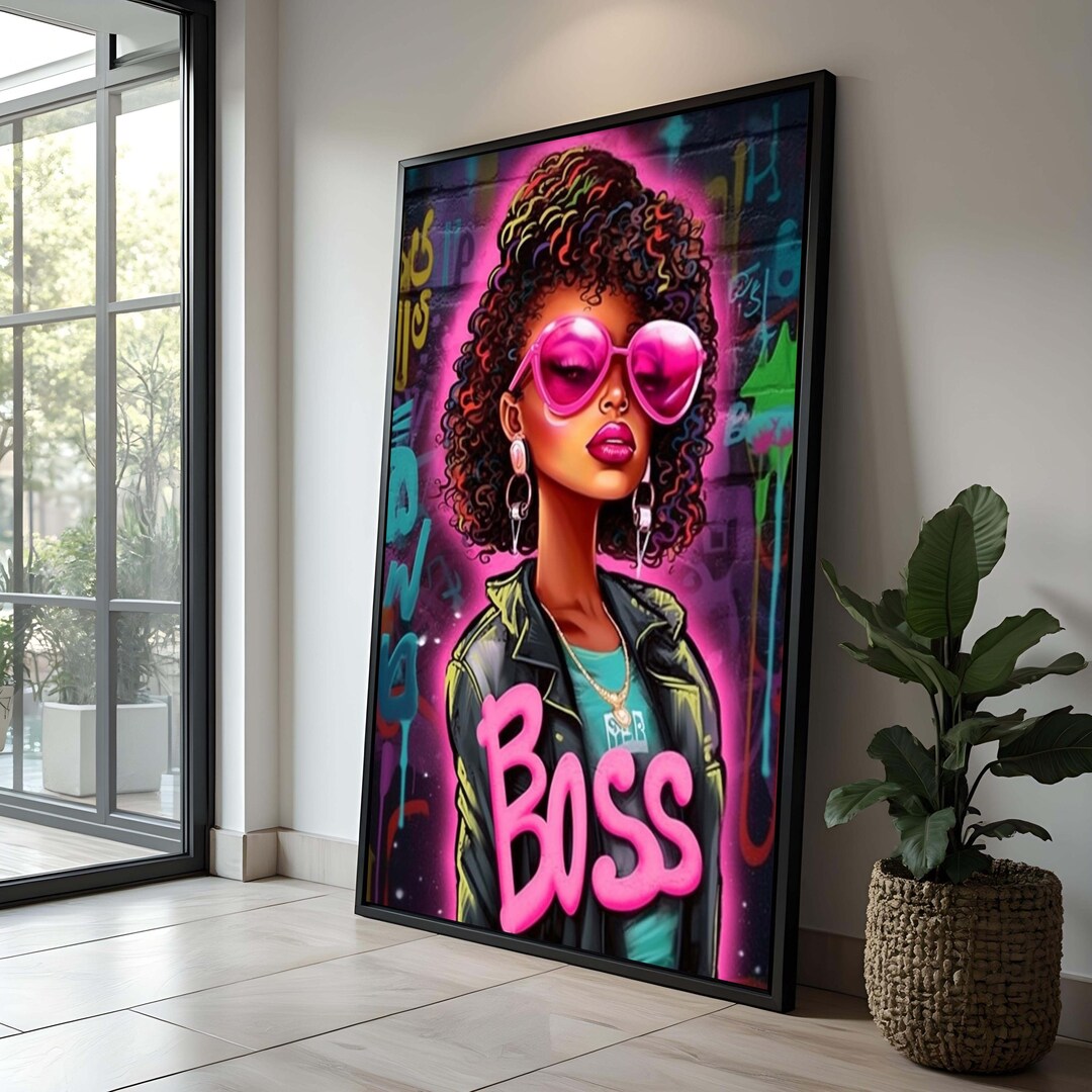 Boss Graffiti Art Canvas – Bold and Empowering Street Style Print ...