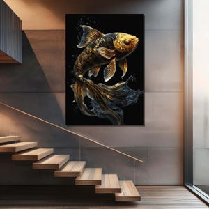 Gold Koi Fish Canvas Print: Elegant Zen Wall Art - Etsy