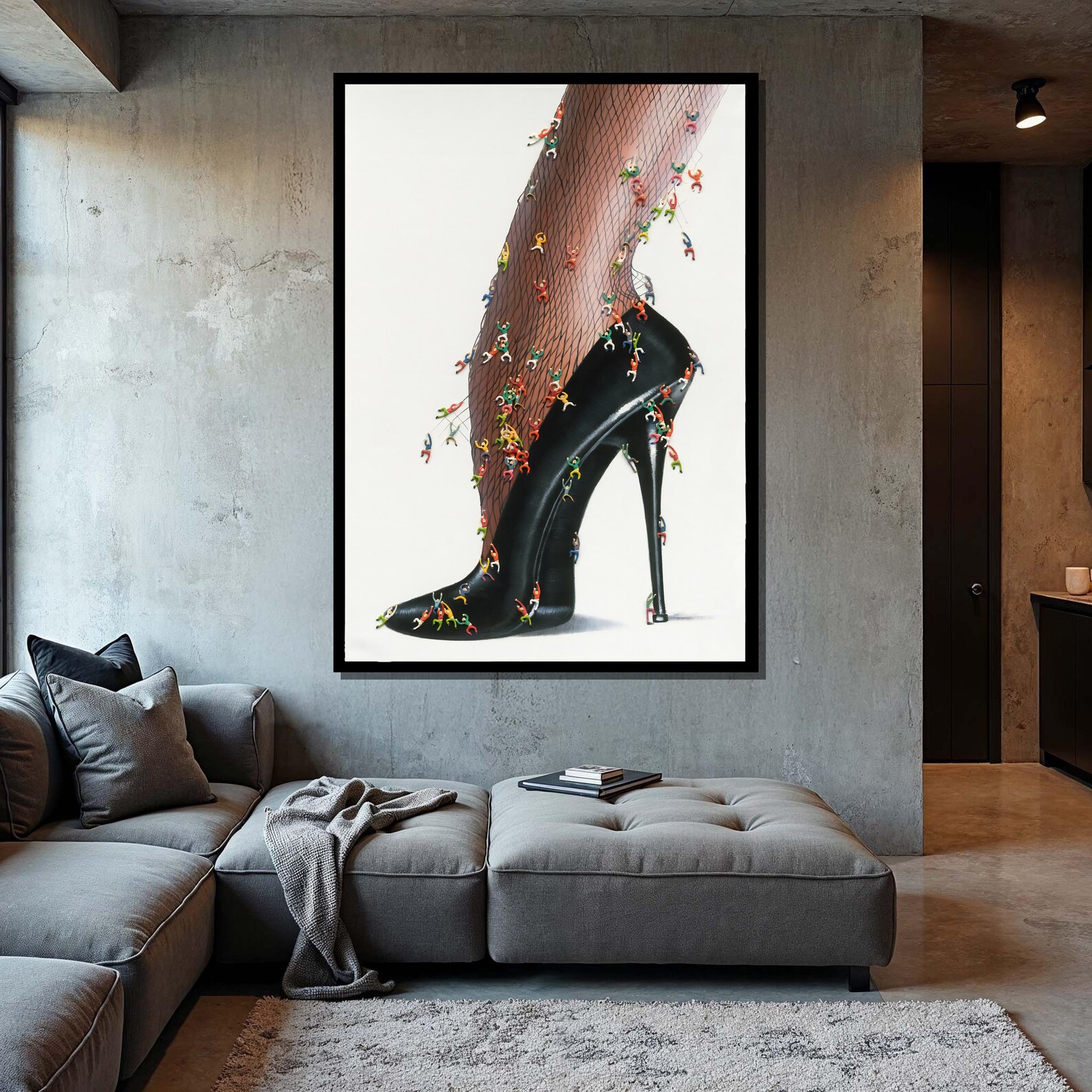 High Heel Canvas Print: Playful Miniature Figure Pop Art - Etsy