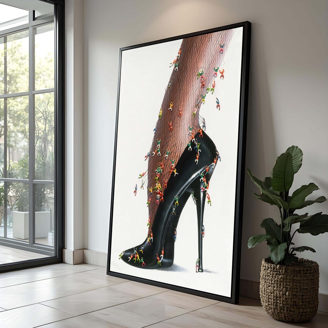 High Heel Canvas Print: Playful Miniature Figure Pop Art - Etsy