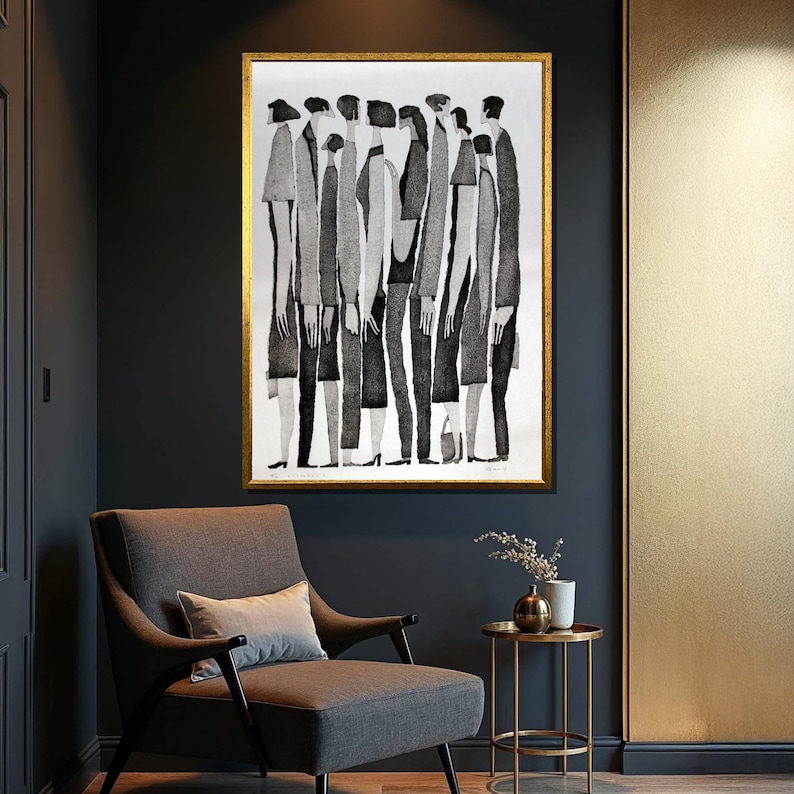Minimalist Black and White Abstract Art | Modern Figurative Line ...