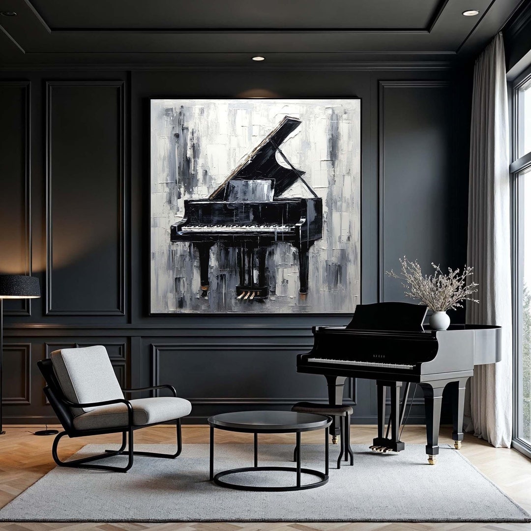 Abstract Grand Piano Canvas Art: Music Lover's Wall Decor - Etsy