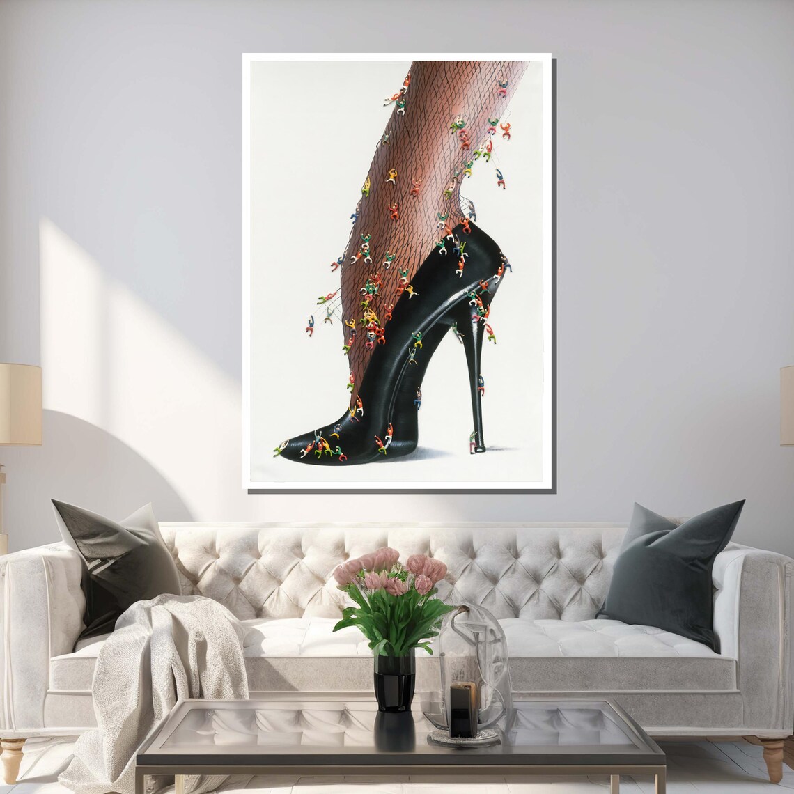 High Heel Canvas Print: Playful Miniature Figure Pop Art - Etsy