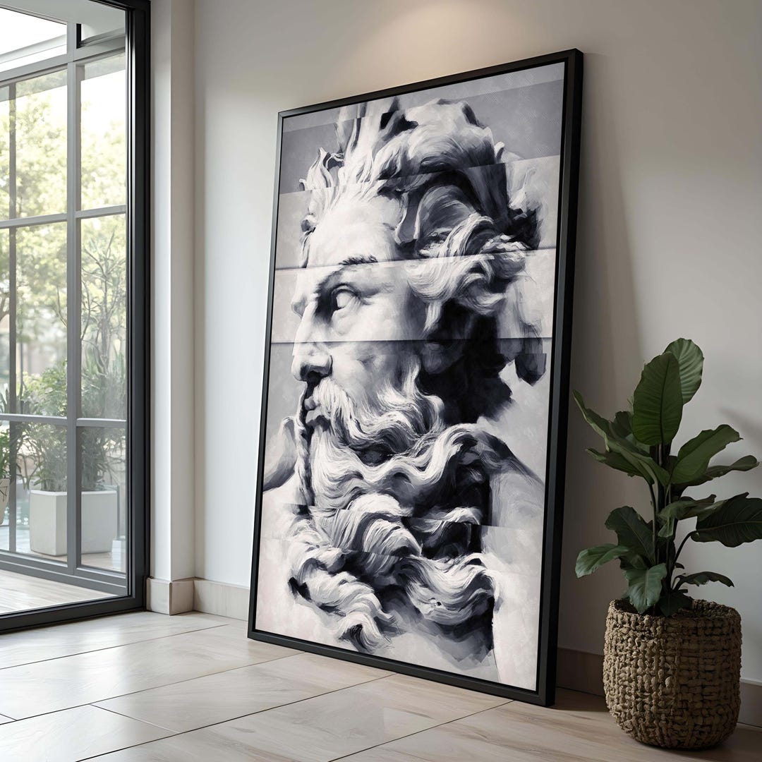 Zeus Art Print: Modern Abstract Greek God Canvas - Etsy