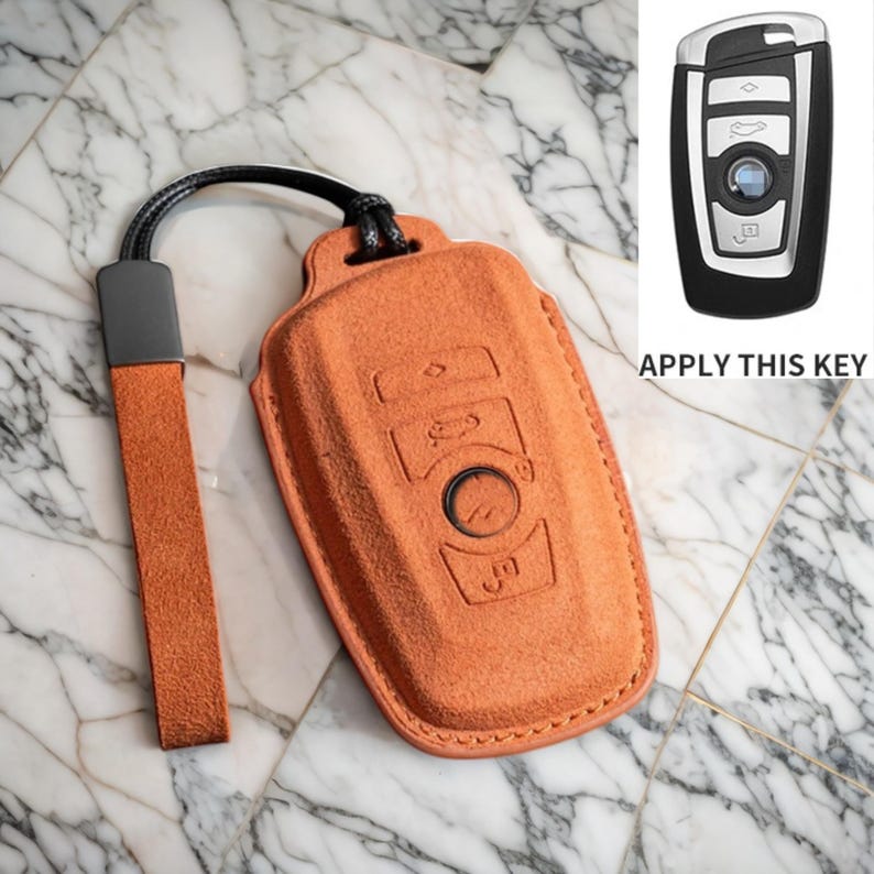 BMW Handcrafted Leather Key Fob Cover for 3 5 4 Series X5 X6 Keychain ...