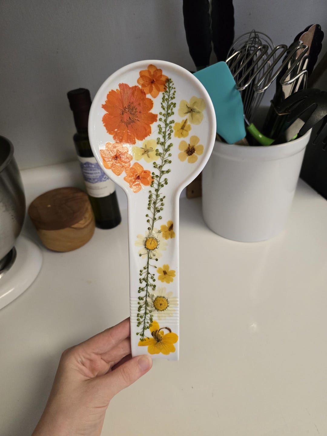 Pressed Flower Spoon Rest - Etsy