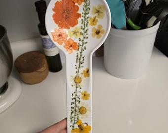 Pressed Flower Spoon Rest - Etsy