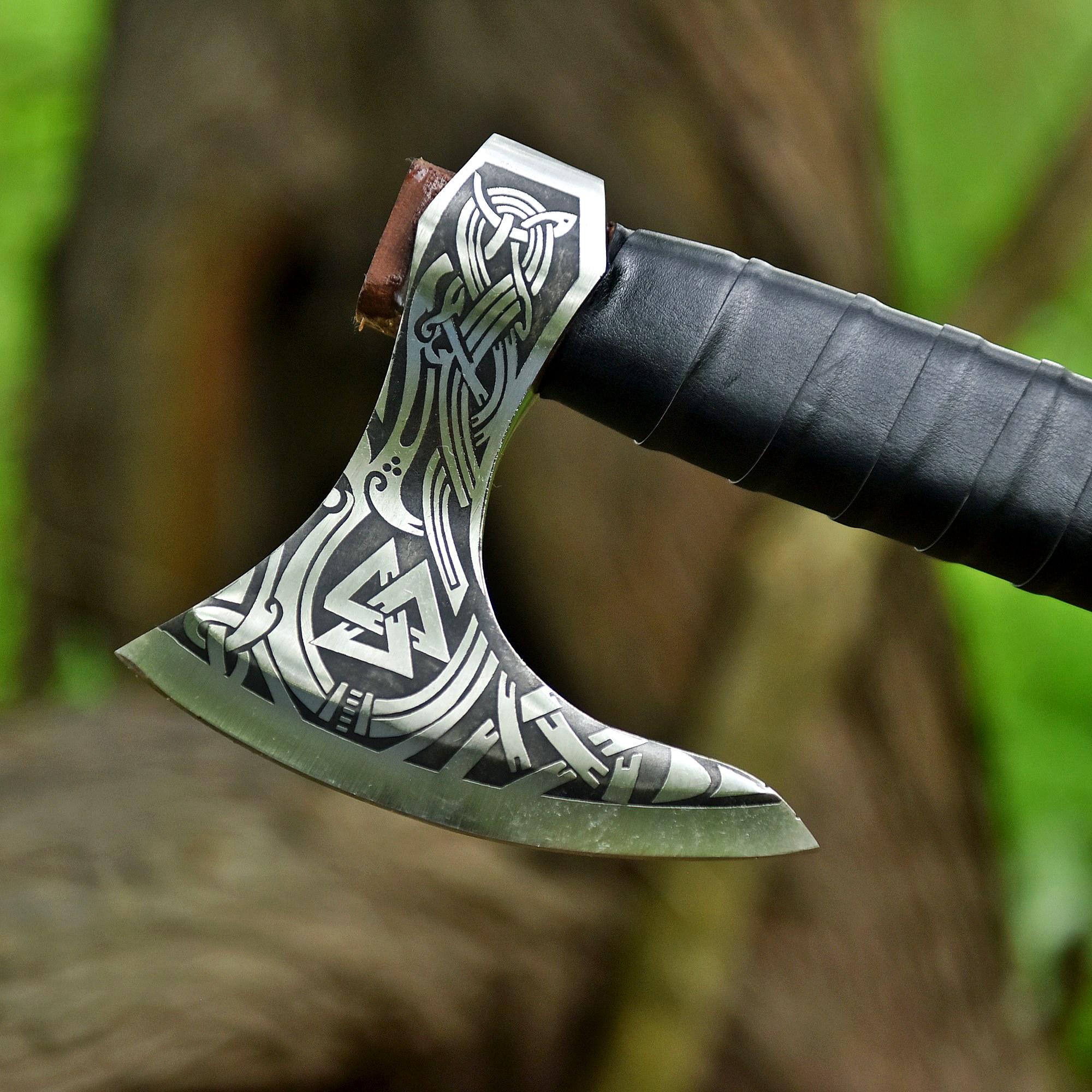 Custom Engraved Double Head Axe: Handcrafted Carbon Steel Battle Axe - Etsy