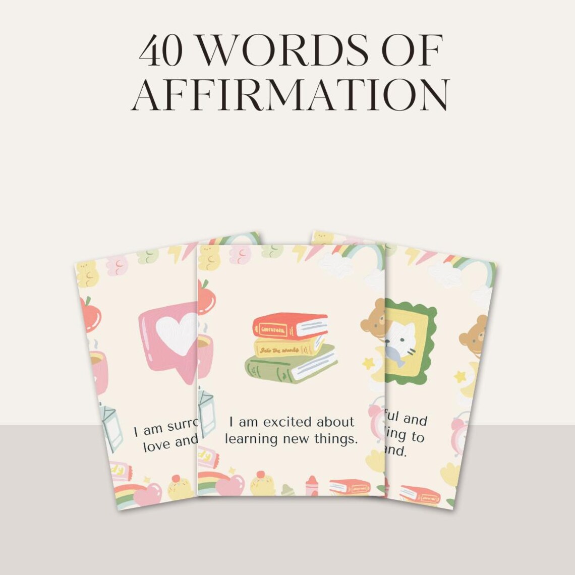 Editable Affirmation Cards | Instant Download | Customizable Printable ...
