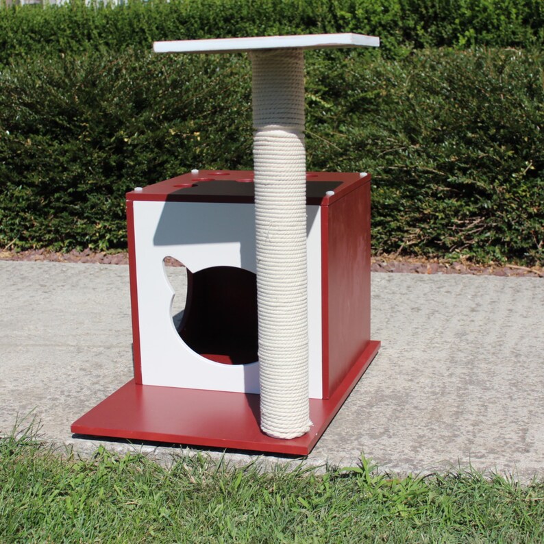 Wooden Cat House, Modern Cat House, Unique Pet Furniture, Cat Bed, Cat ...