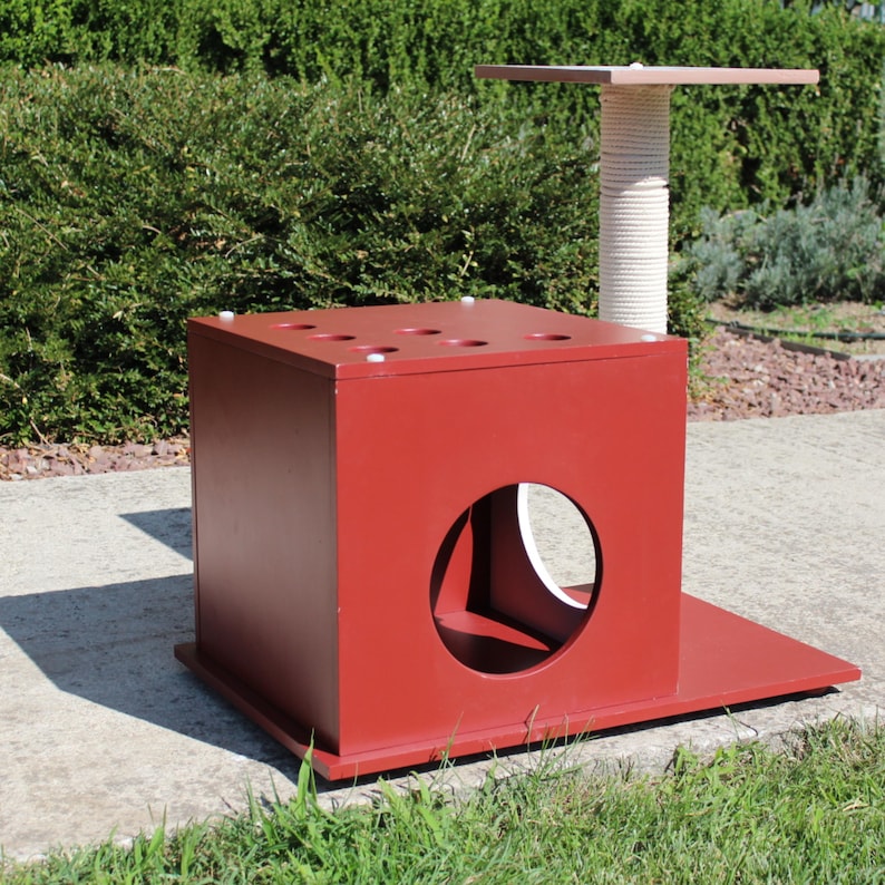 Wooden Cat House, Modern Cat House, Unique Pet Furniture, Cat Bed, Cat ...