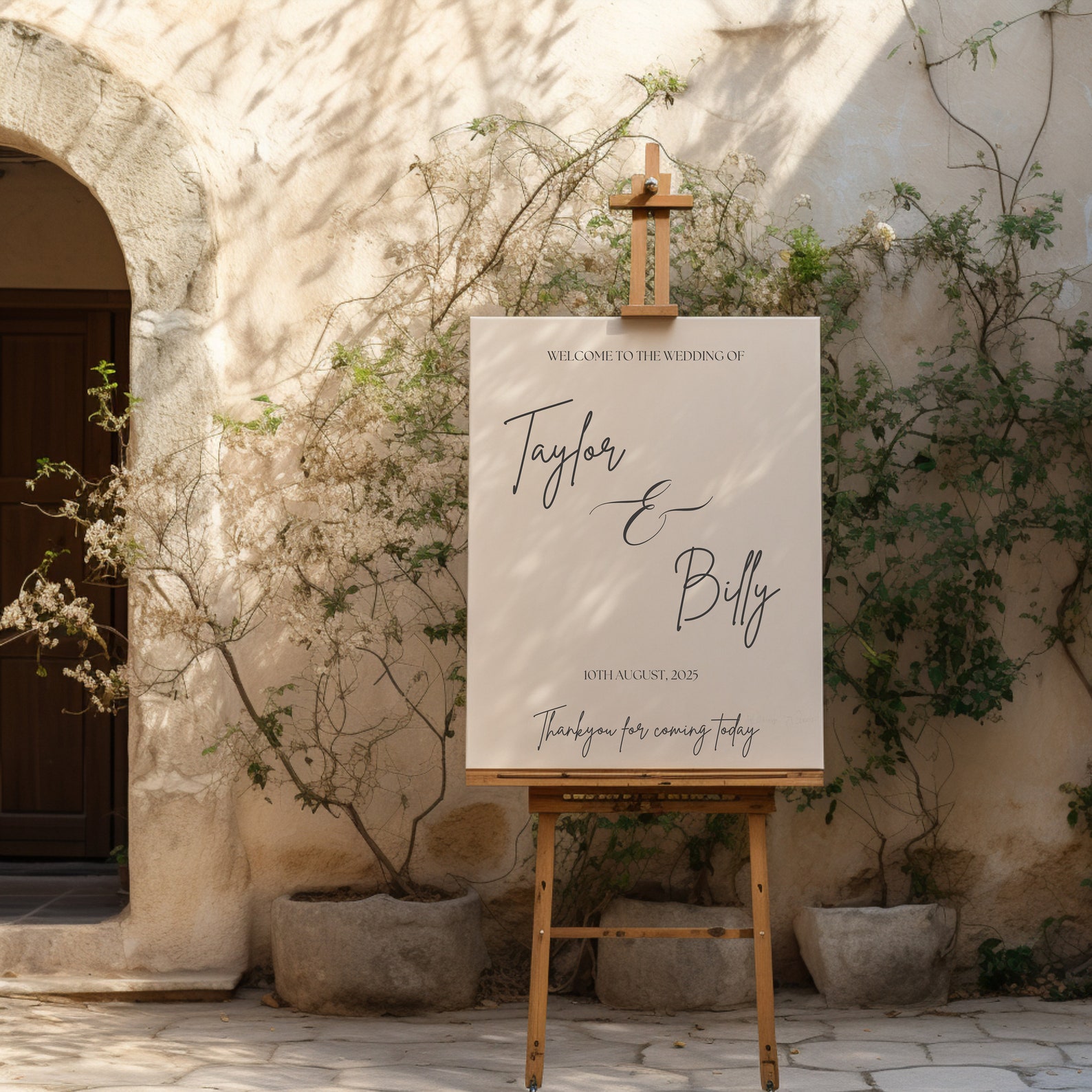 EDITABLE Minimalist Wedding Welcome Sign, Wedding Sign Template, Modern ...