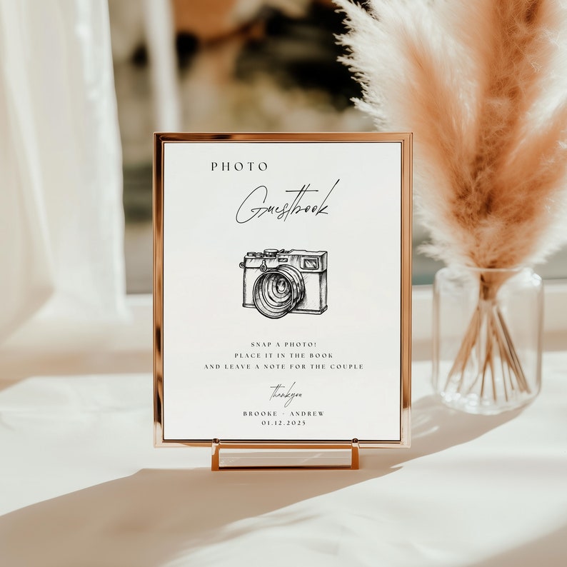 Modern Photo Guest Book Sign, Wedding Photo Guestbook Sign, Photo ...
