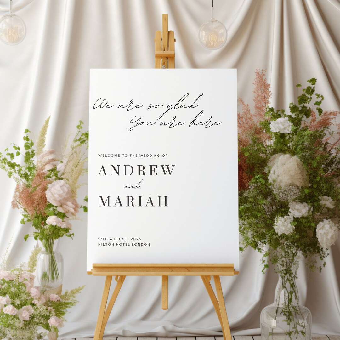 Editable Wedding Welcome Sign, Minimal Welcome Poster, Printable ...
