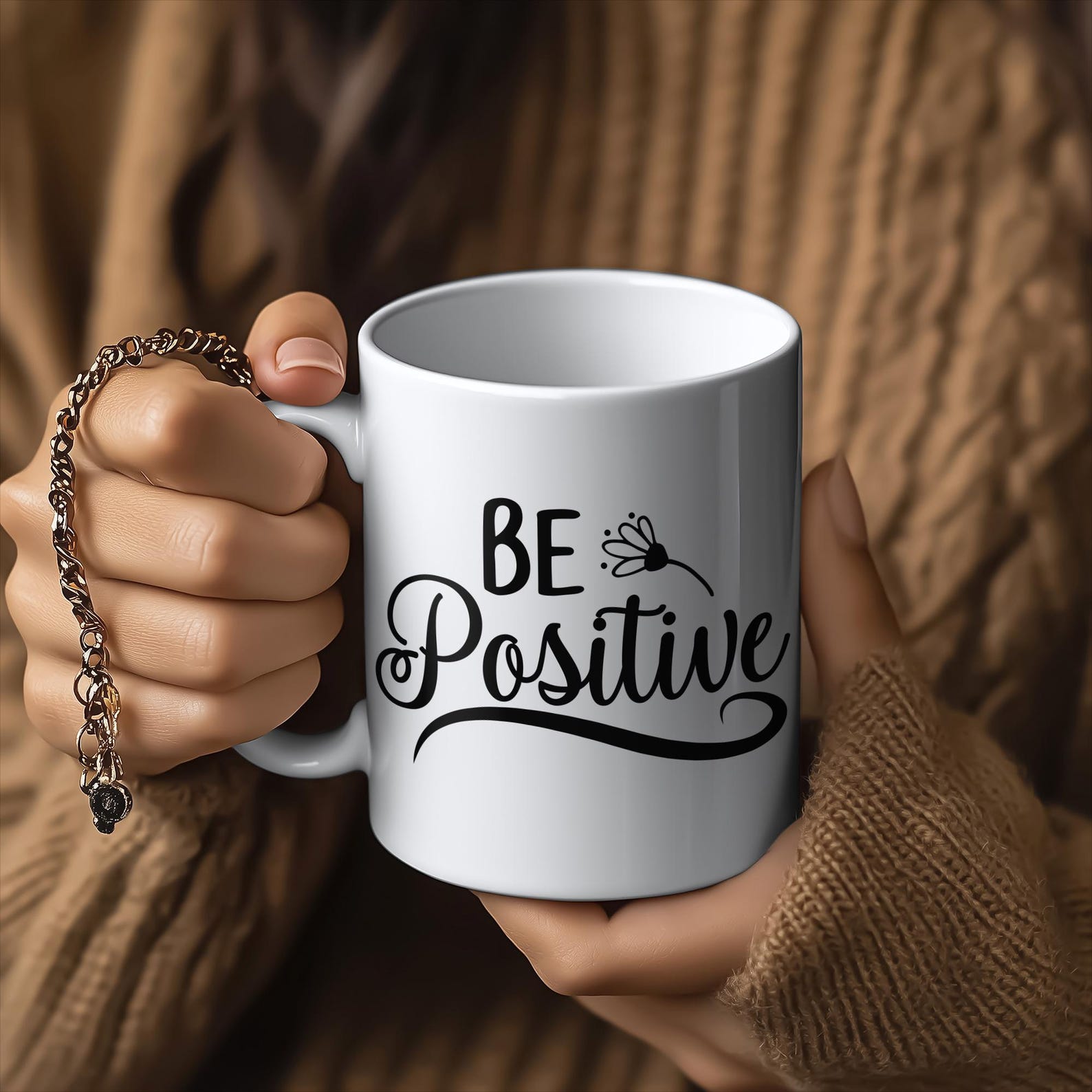 Be Positive Mug; Motivational Coffee Cup; Inspirational Quote Drinkware ...