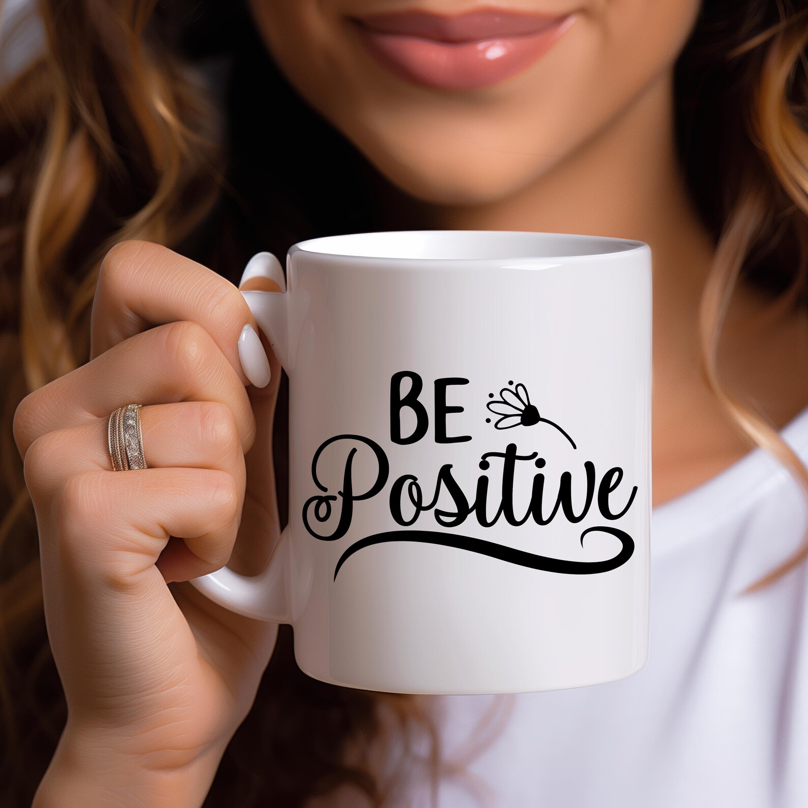Be Positive Mug; Motivational Coffee Cup; Inspirational Quote Drinkware ...