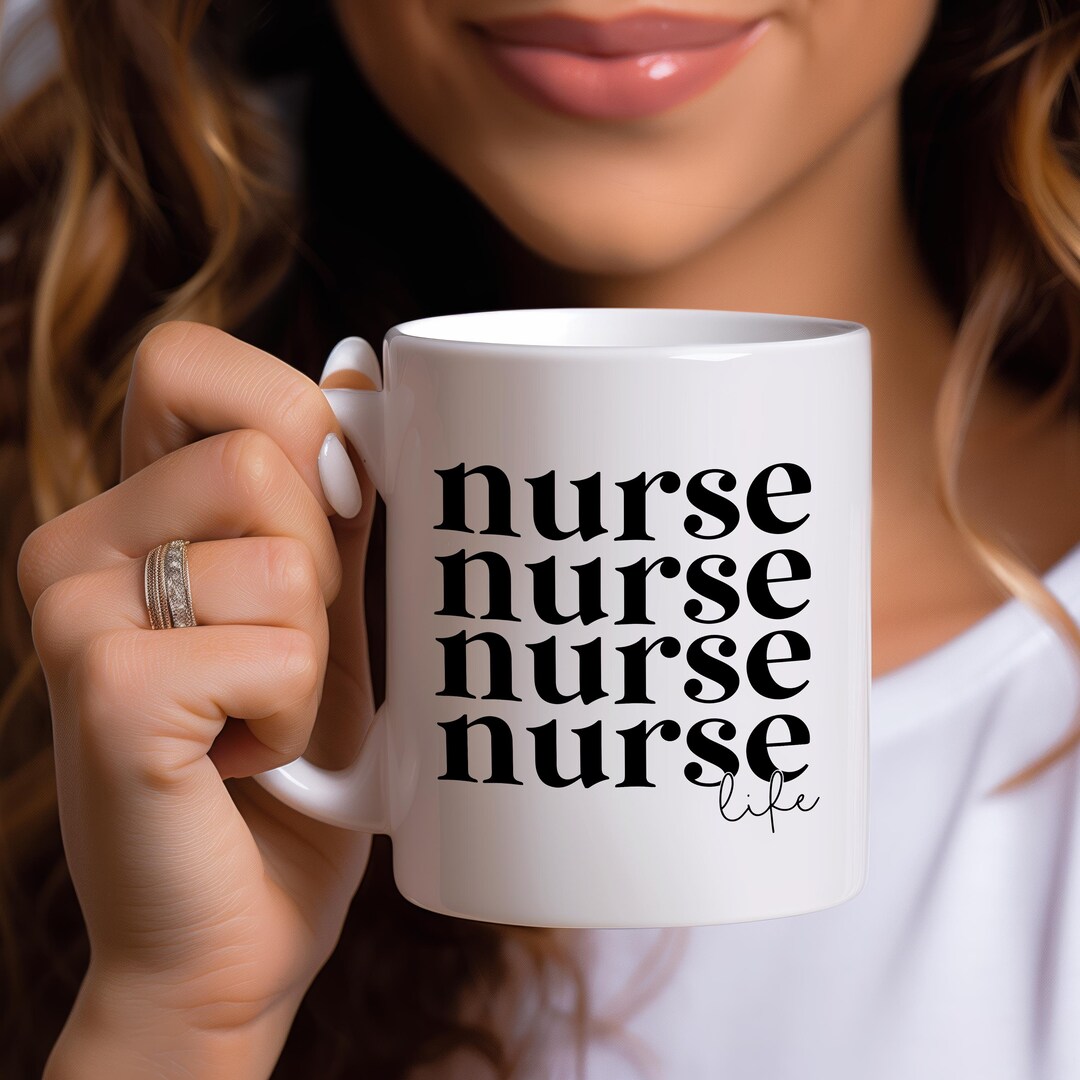 Nurse Life Retro Mug ; Healthcare Worker Gift ; Medical Staff Present ...