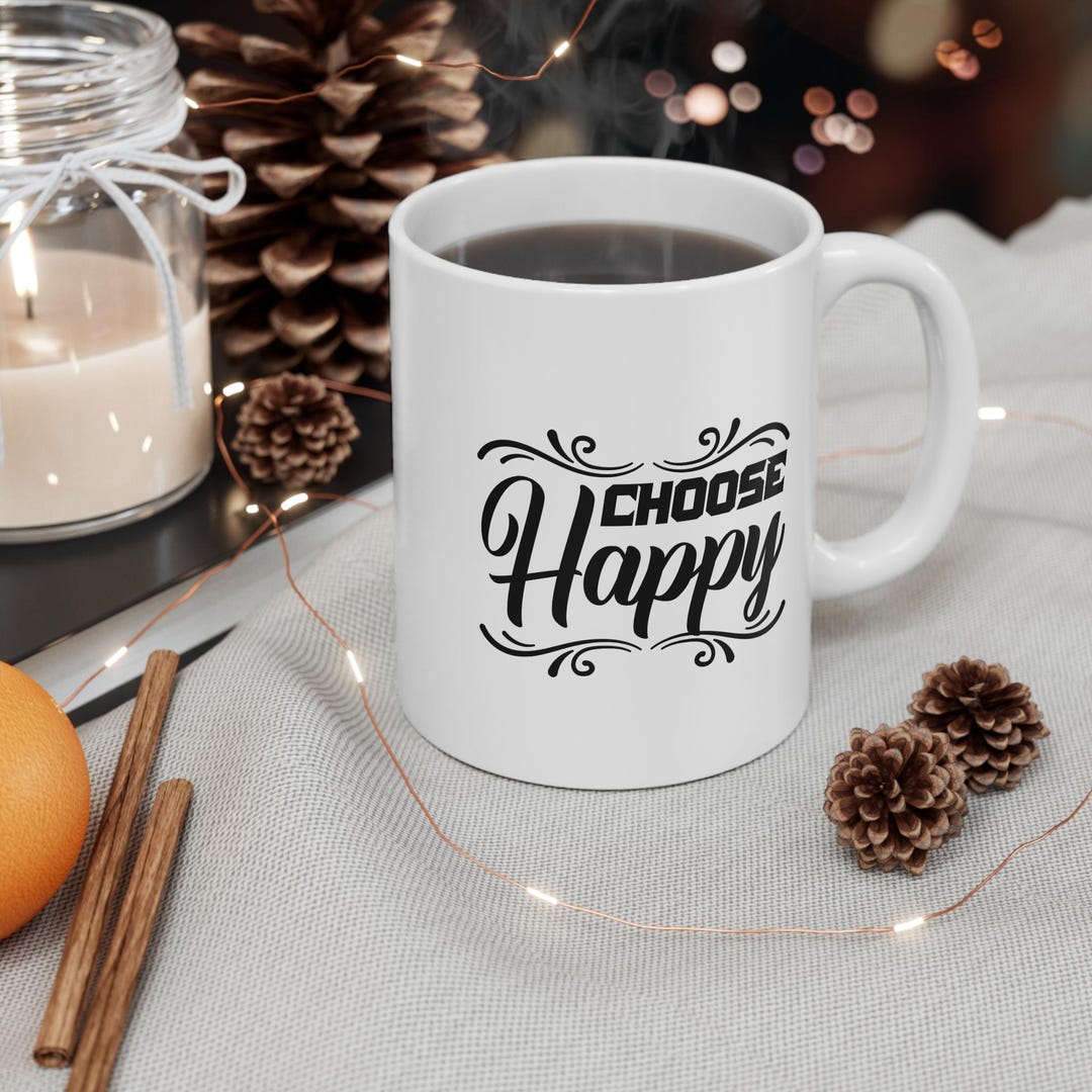 Choose Happy Mug | Inspirational Coffee Cup | Positivity-boosting Gift ...