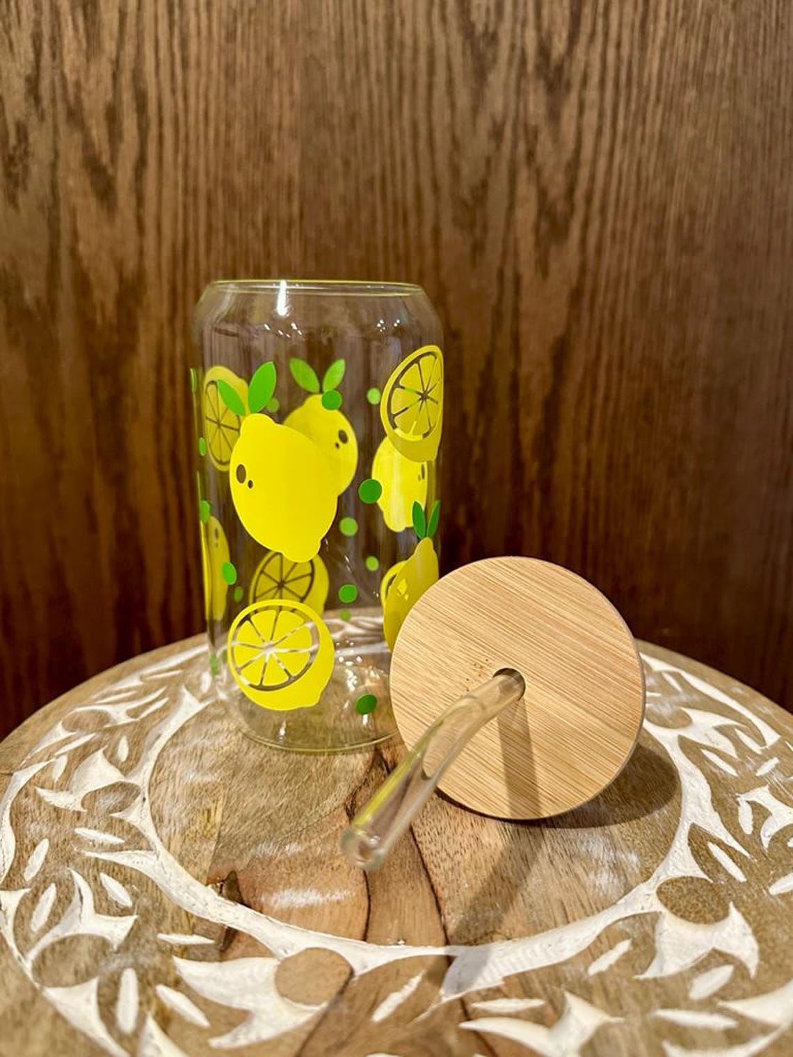 Lemon Glass Cup, Lemon Iced Coffee Cup, Lemonade Glass Cup, Soda Can ...