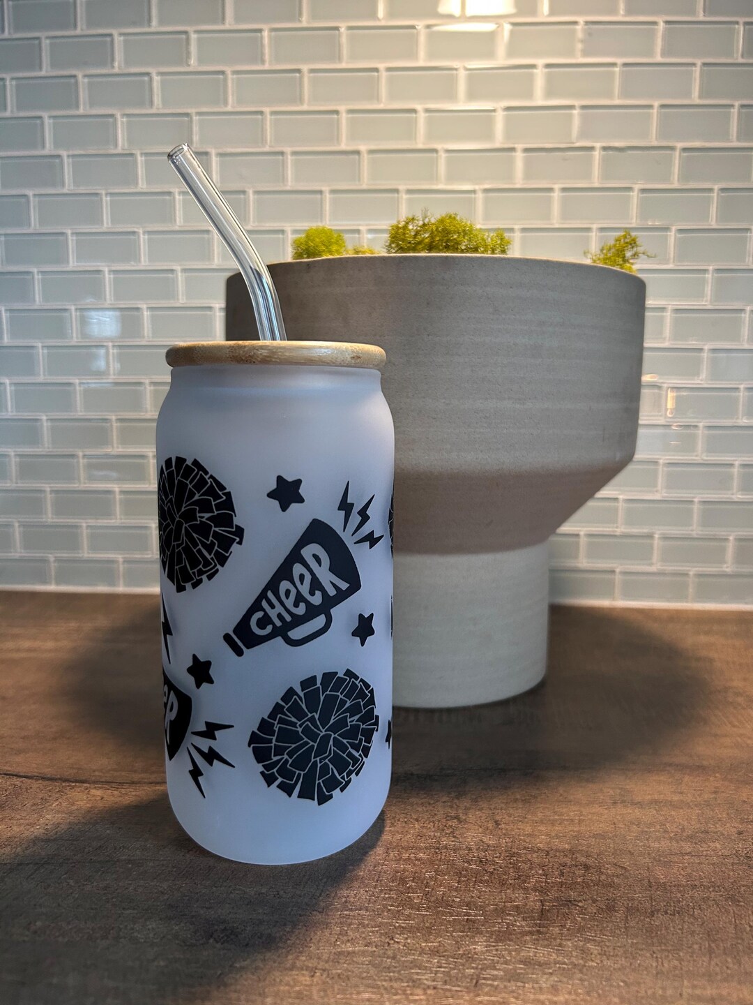 Cheerleader Glass Cup, Cheer Iced Coffee Cup, Cheerleader Lover Gift ...