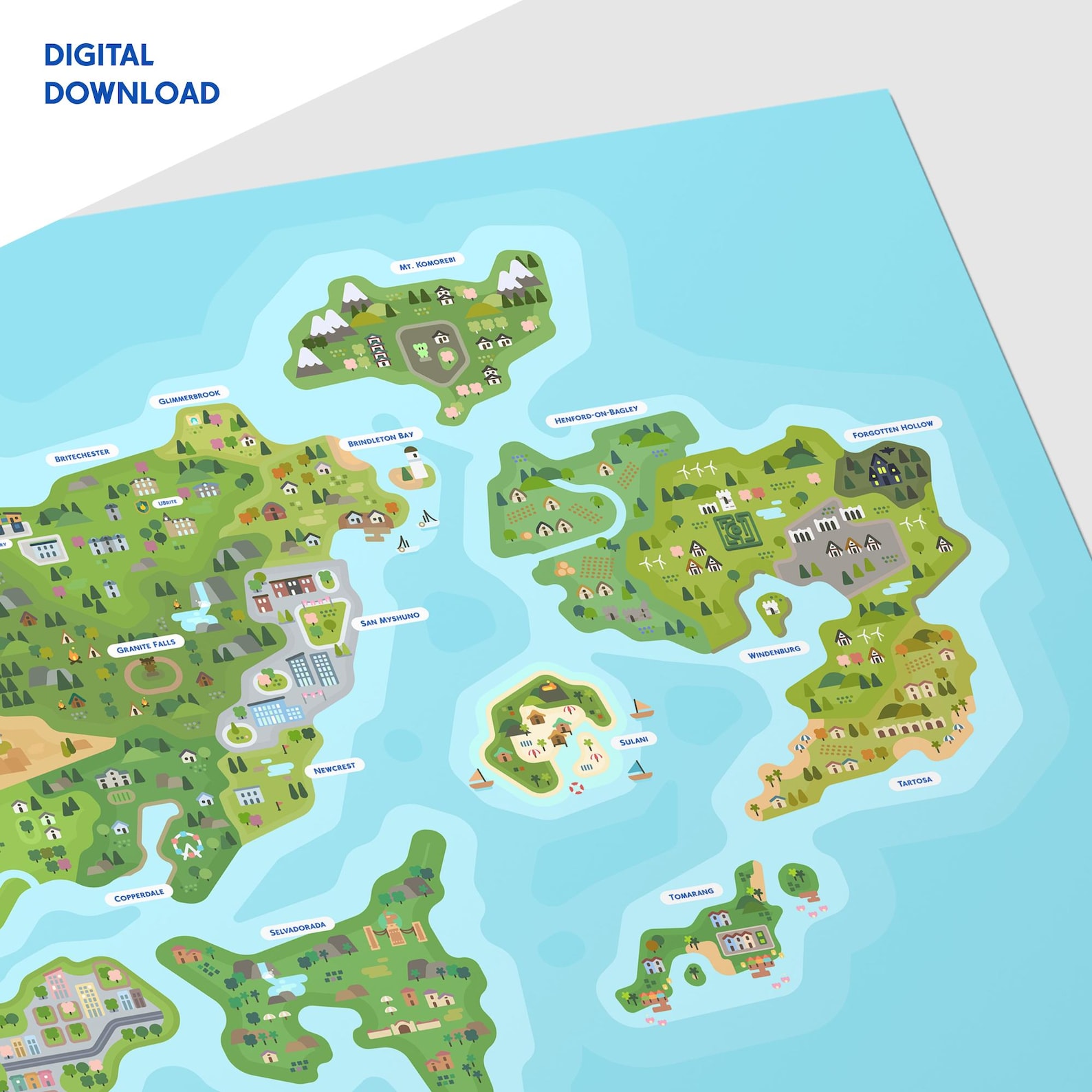 Digital Download: the Sims 4 Unofficial World Map Poster | Strangestsea ...