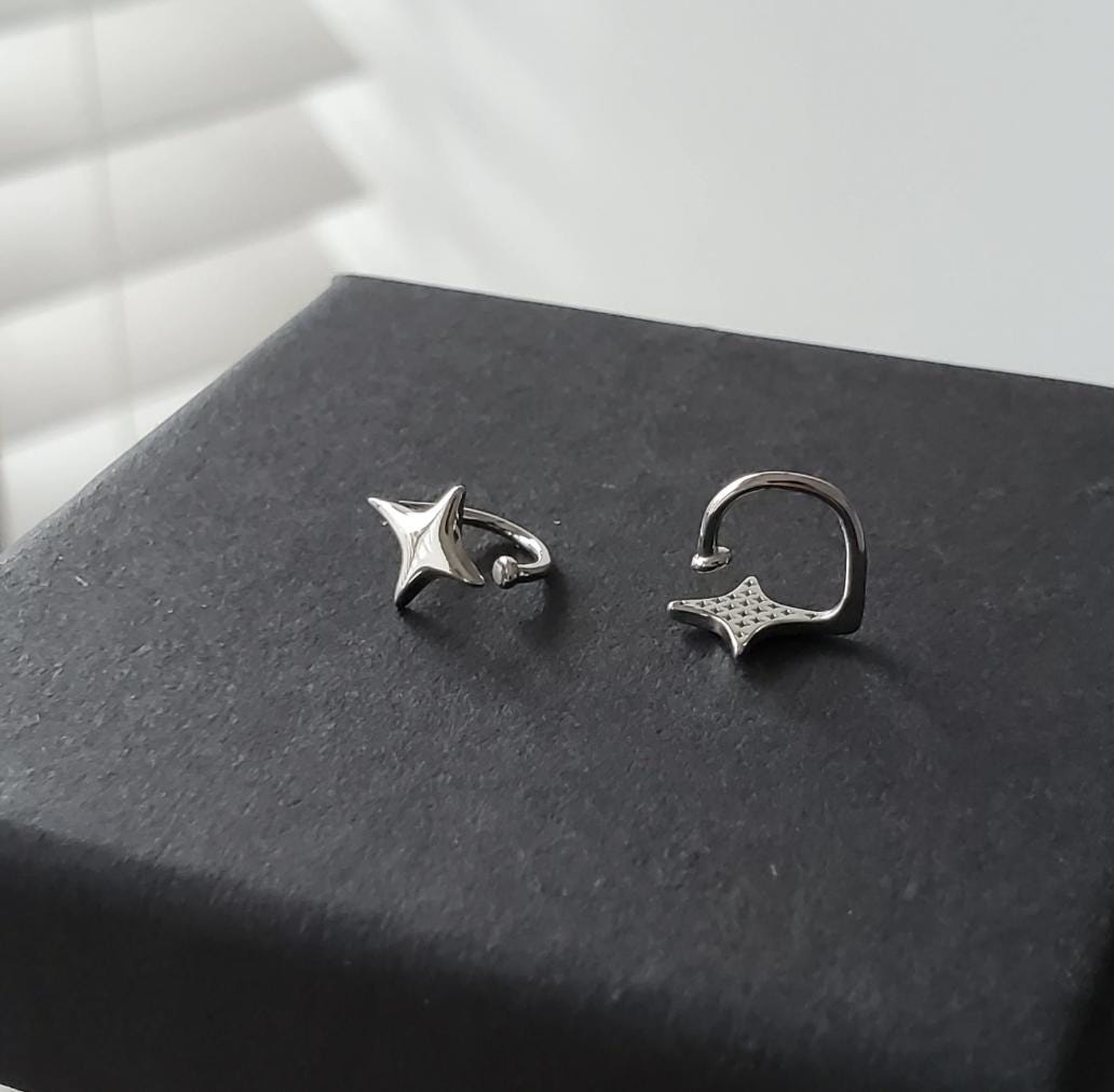 Sterling Silver Star Ear Cuff - Etsy